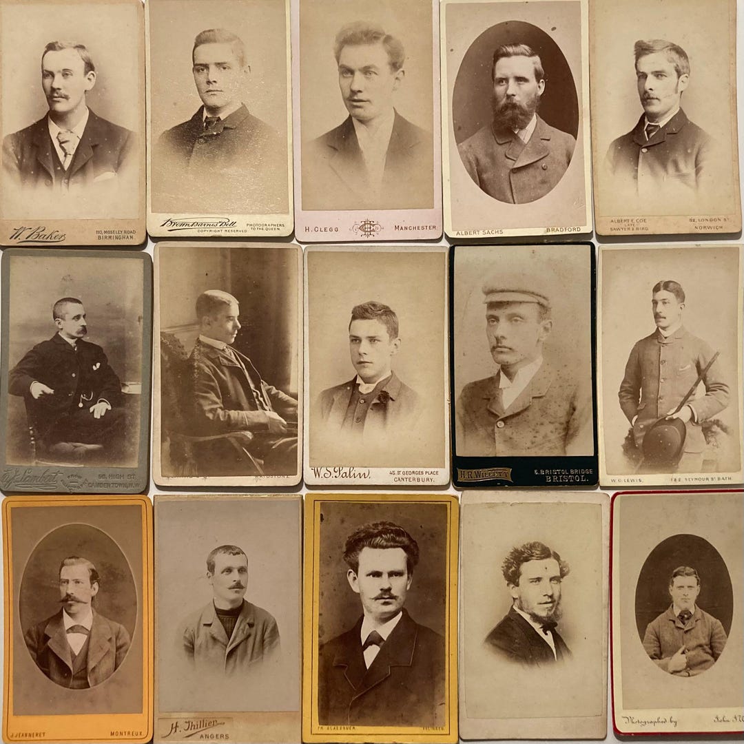 Collection of Cdv's of European Men, Early 1900's. Sold Individually ...