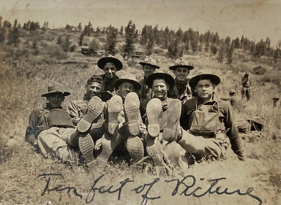 TEN FEET - Five WWI Soldiers Displaying the Boots They Wear in the ...
