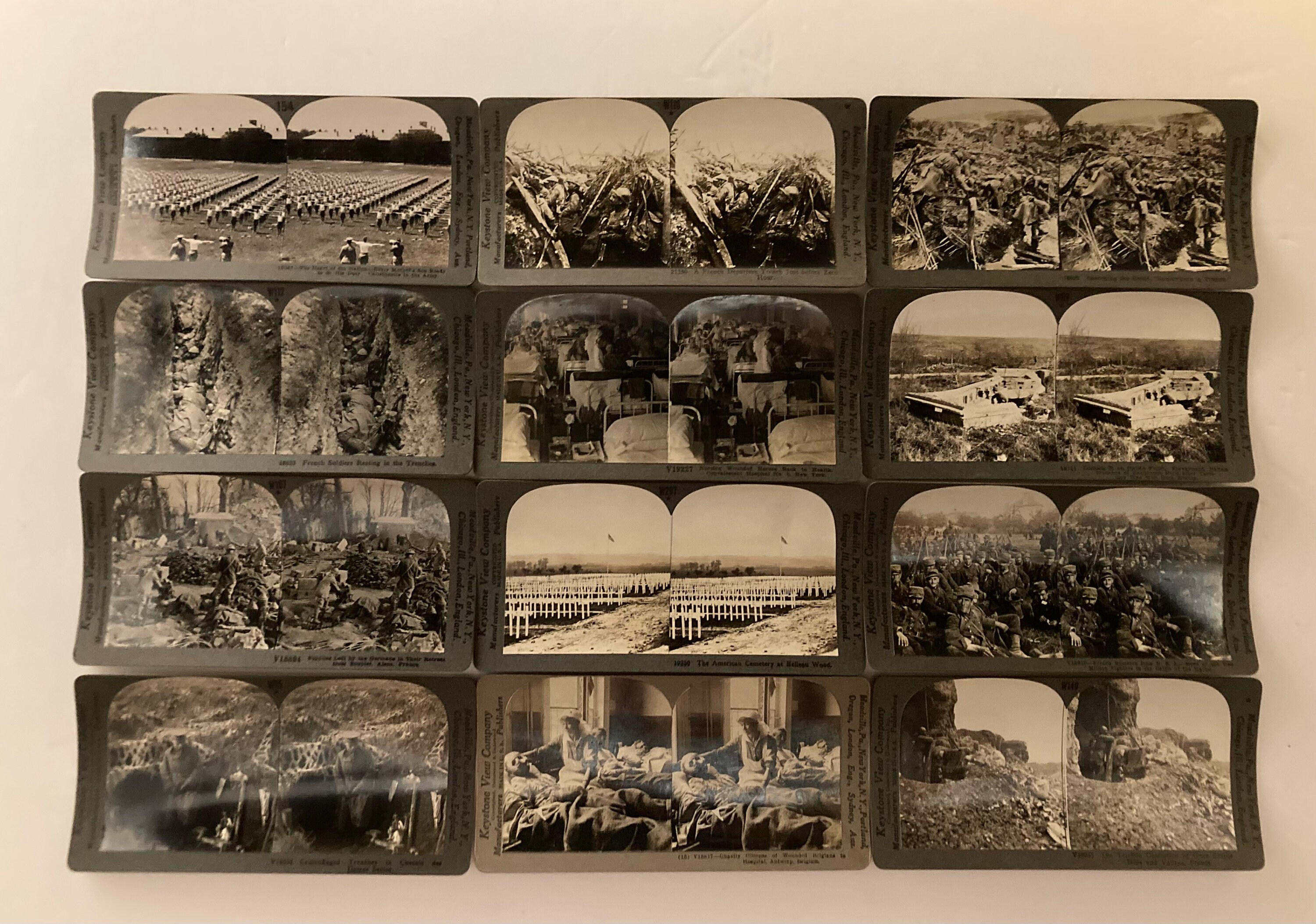 WORLD WAR I Stereoview Cards, Set of 12. Depictions of Trench Warfare ...
