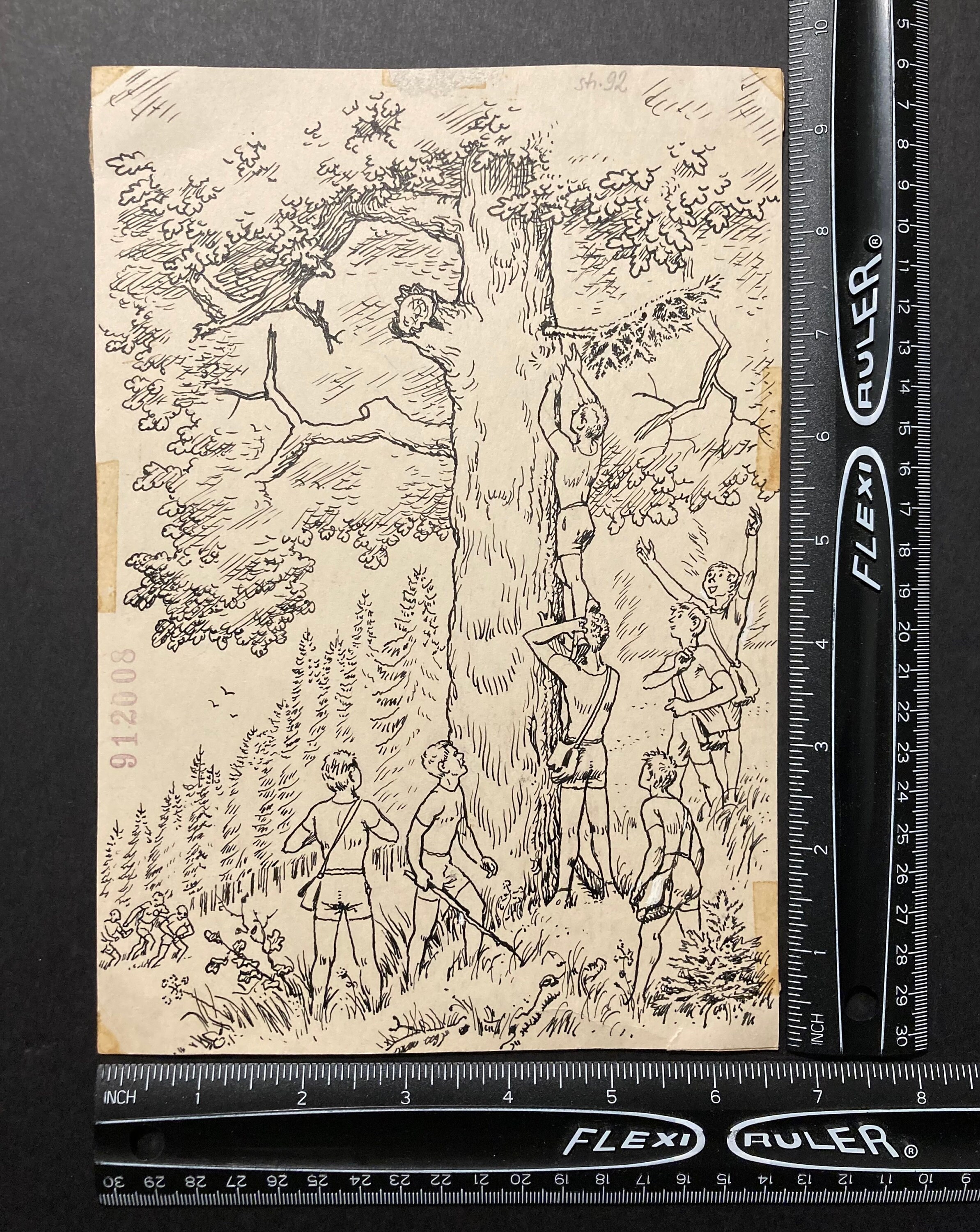 Three Original, Vintage 1920's Ink Drawings by Czech Artist Jovek ...