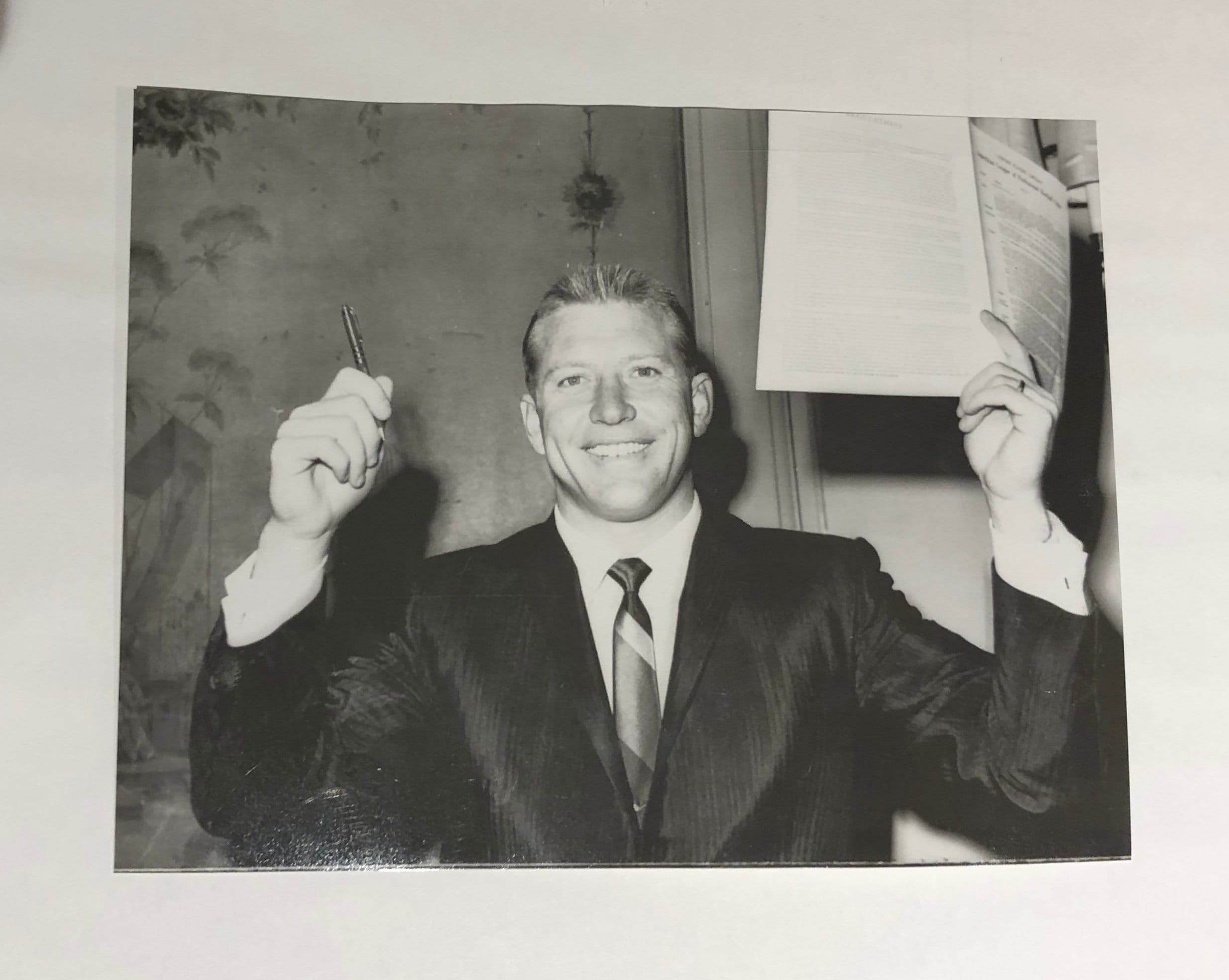 Vintage 1961 Photograph, Mickey Mantle Signing Contract With the ...