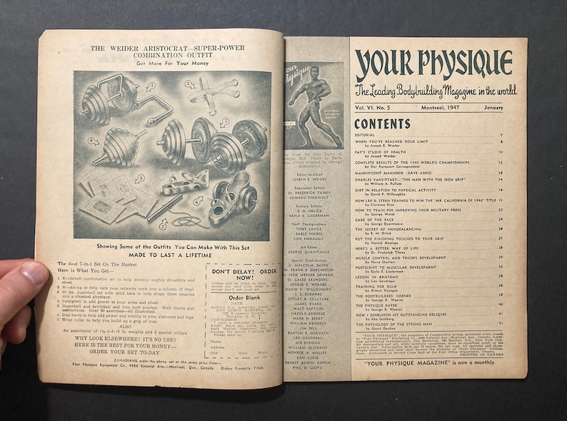 Vintage your Physique Magazine January, 1947. QUAINTANCE Cover Art ...