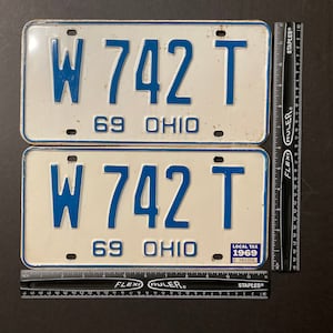 Vintage 1969 Ohio License Plates. Set of Two. - Etsy