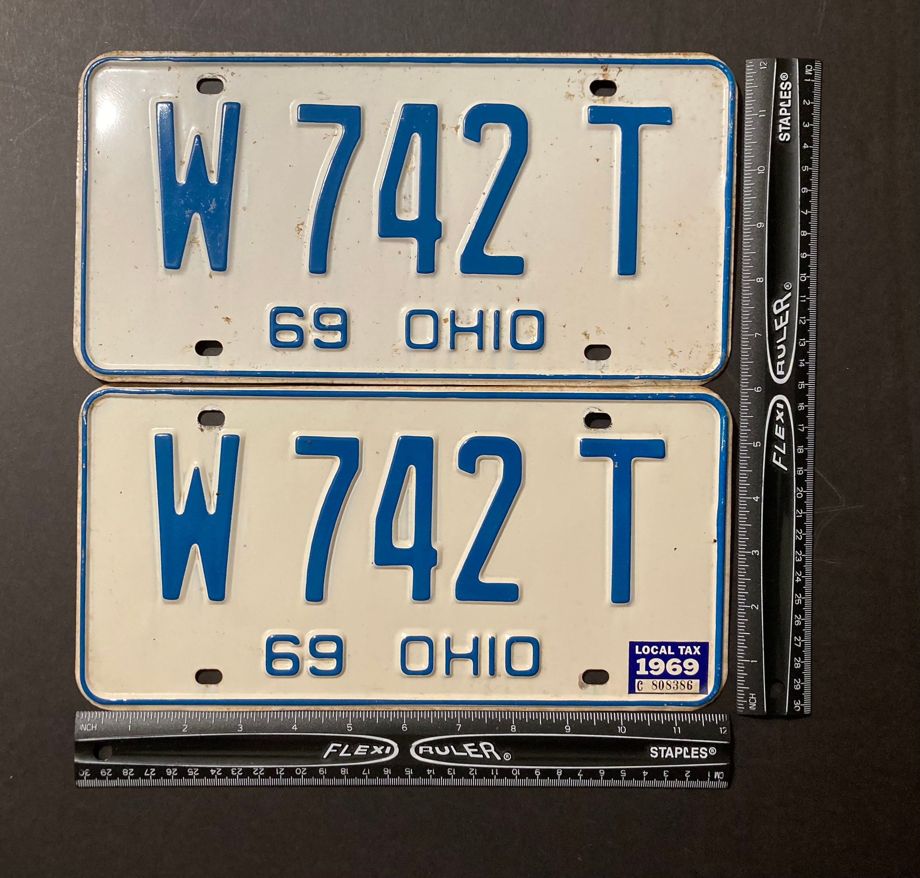 Vintage 1969 Ohio License Plates. Set of Two. - Etsy
