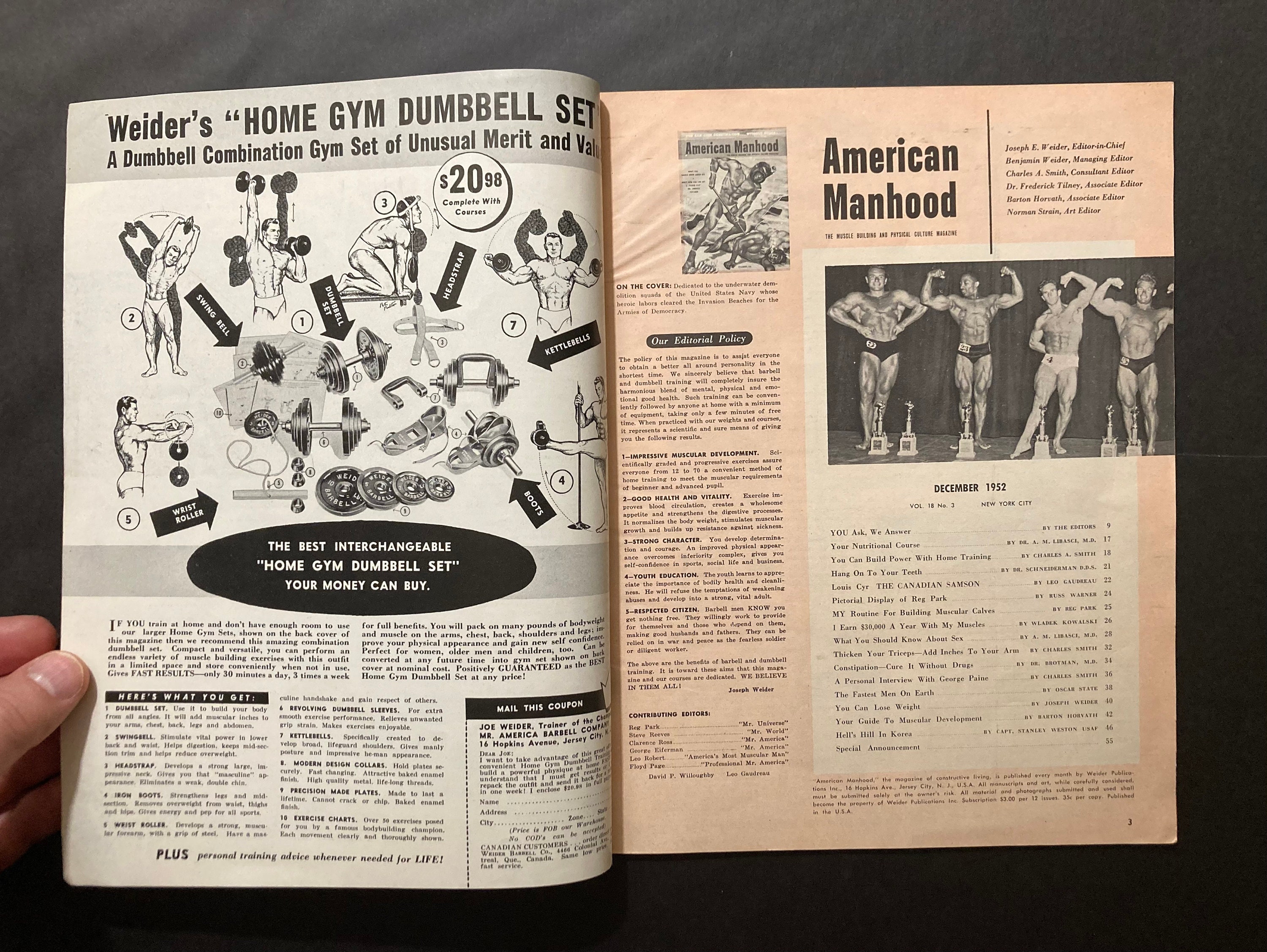 Vintage AMERICAN MANHOOD Magazine, December 1952. - Etsy