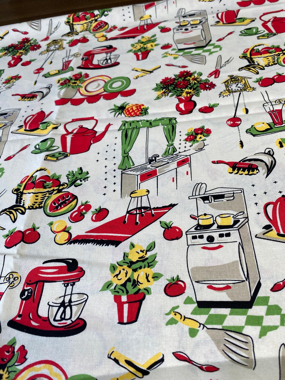 Retro Fifties Kitchen Fabric Quilting Cotton Crafting Sewing Fabric - Etsy