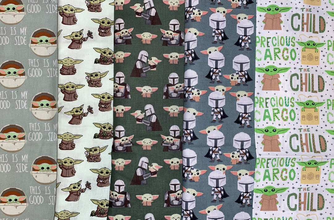 Star Wars Fabric (6 Choices) Mando Yoda Character Quilting Cotton ...