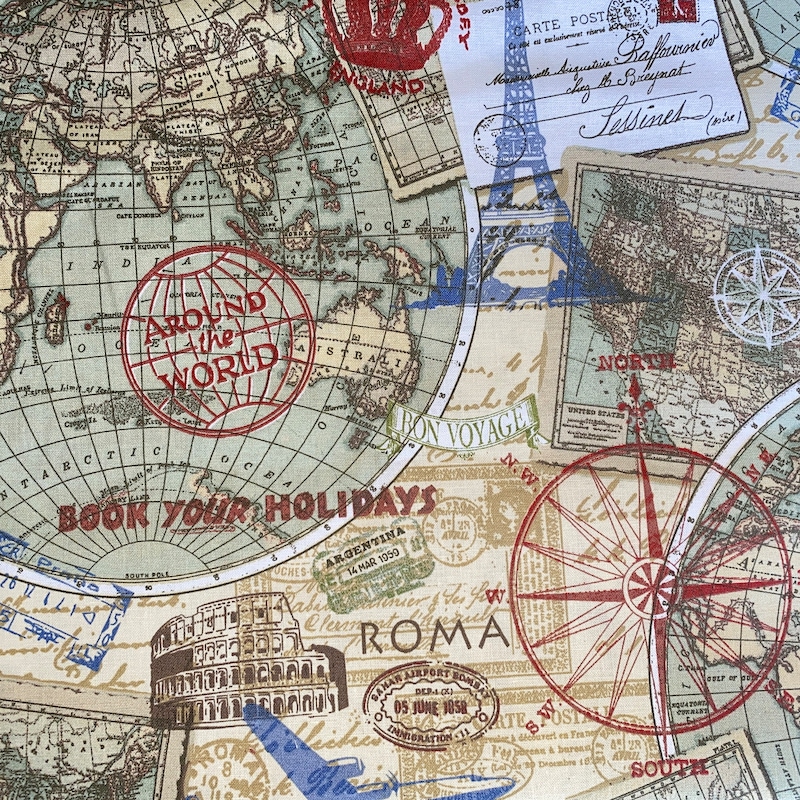 World Map Fabric - Etsy