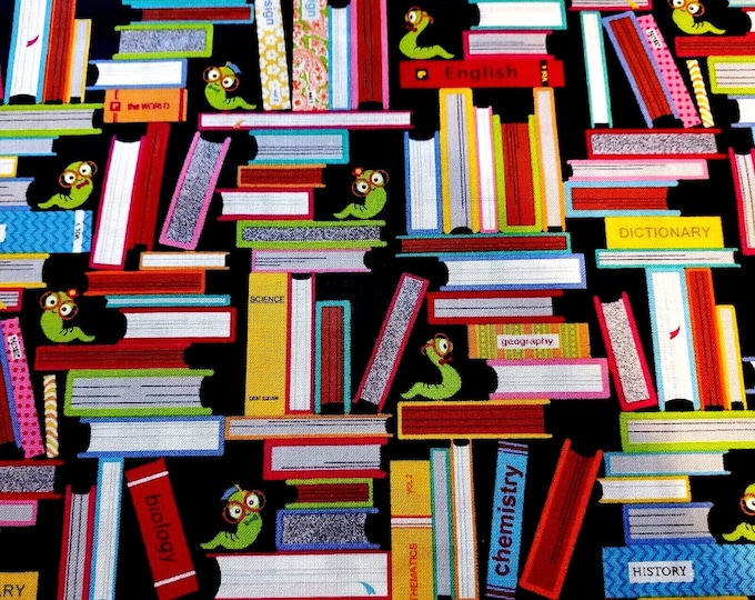 Books Fabric Teresa's Bookshelf by Sssowers Library Literary Books ...