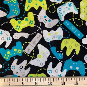 Video Game Fabric Controller Gamer Level up Cotton Quilting Crafting ...