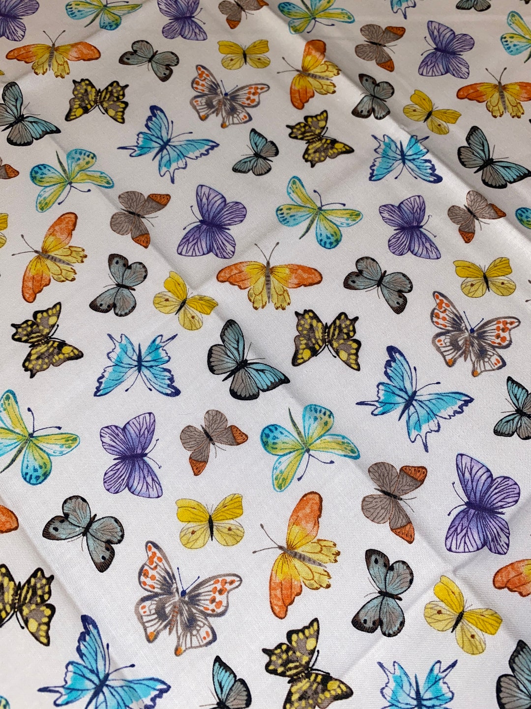 Butterfly Fabric Pre-cut Cotton Quilting Crafting Sewing Fabric Fat ...