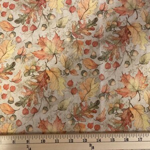 Pumpkin Fabric Fall Leaves Cotton Quilting Crafting Fabric - You Choose ...