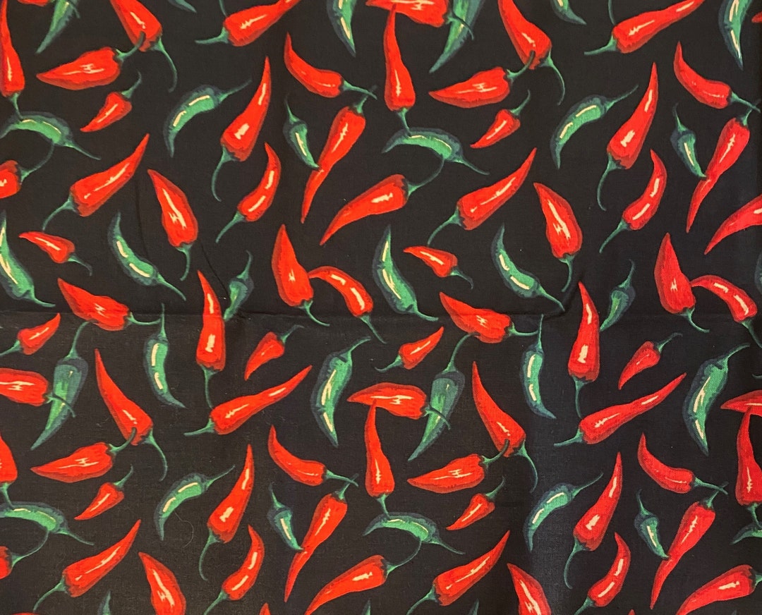 Chili Pepper Food Fabric Cotton Quilting Crafting Sewing Fabric - Etsy