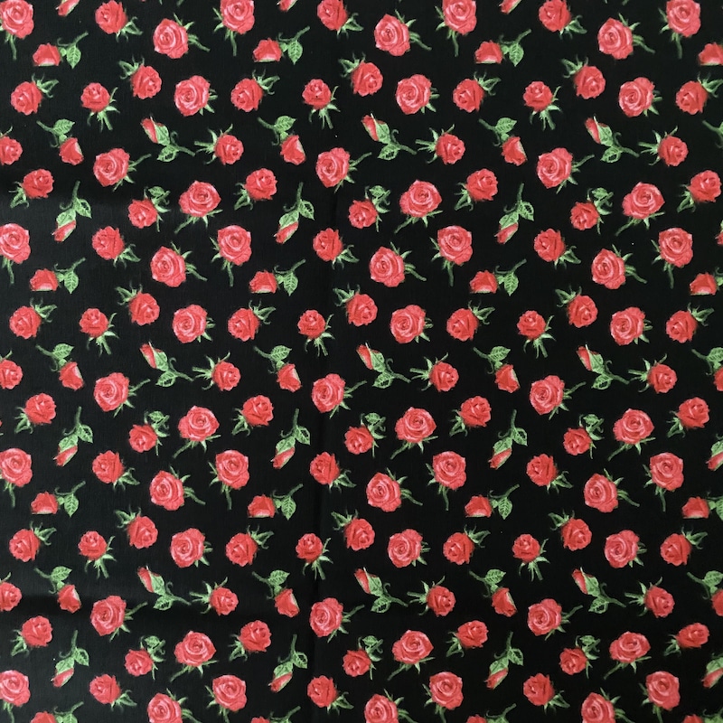 Red Rose Fabric - Etsy