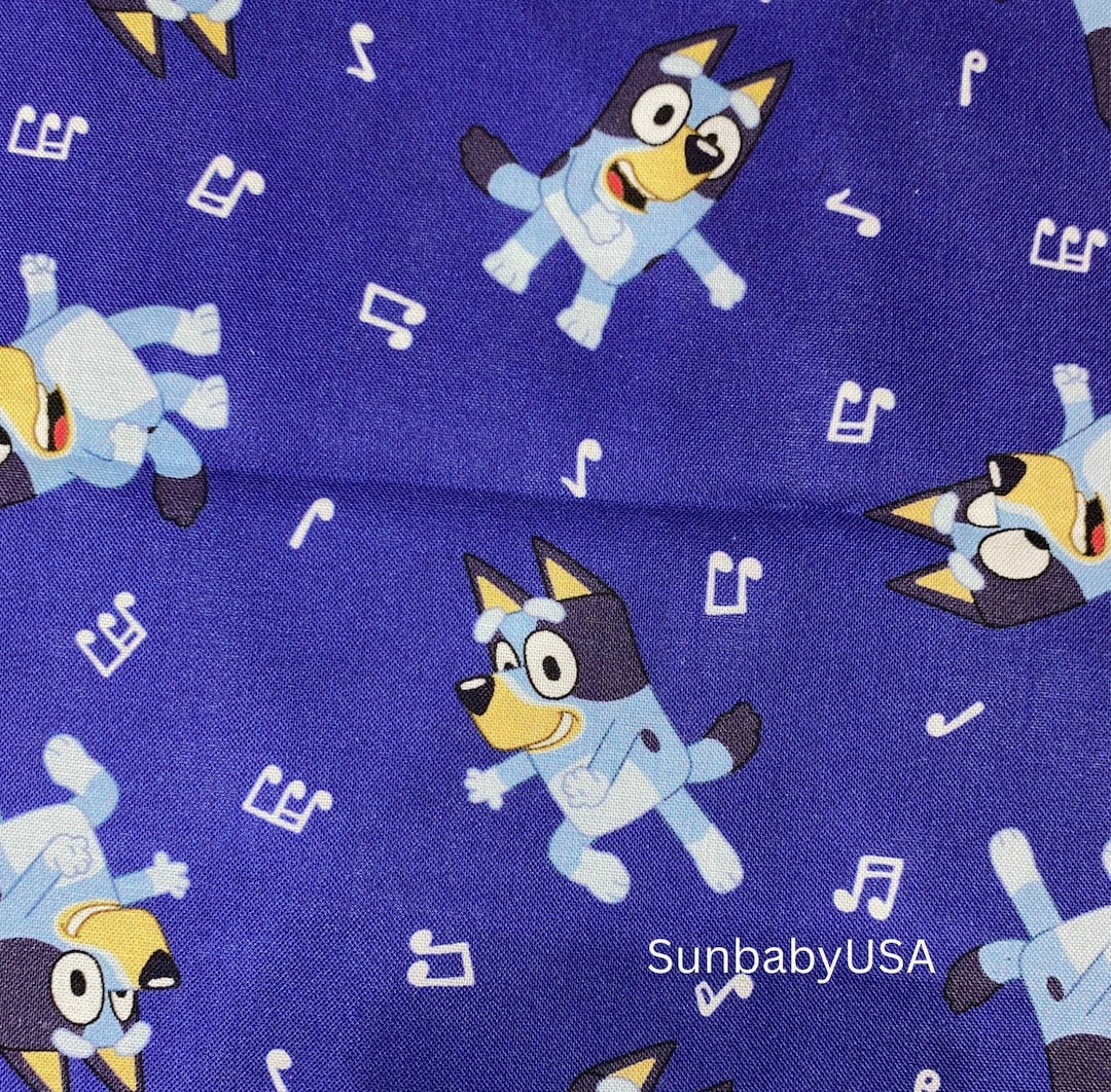 Bluey Fabric Navy Blue Cotton Quilt Sewing Craft Fabric - Etsy