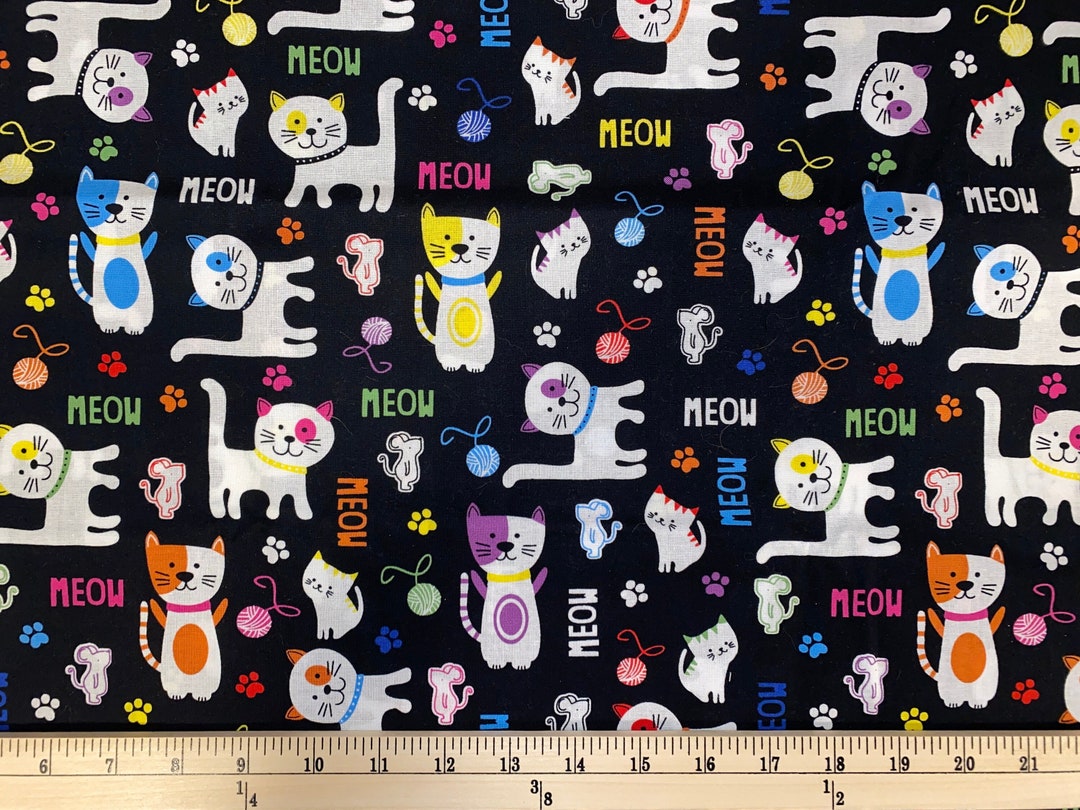 Cat Fabric 3 Choices Pet Animal Cotton Quilting Crafting - Etsy