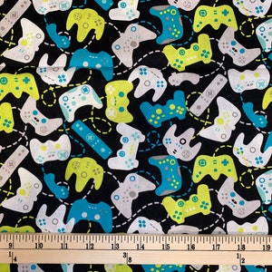 Video Game Fabric Controller Gamer Level up Cotton Quilting Crafting ...