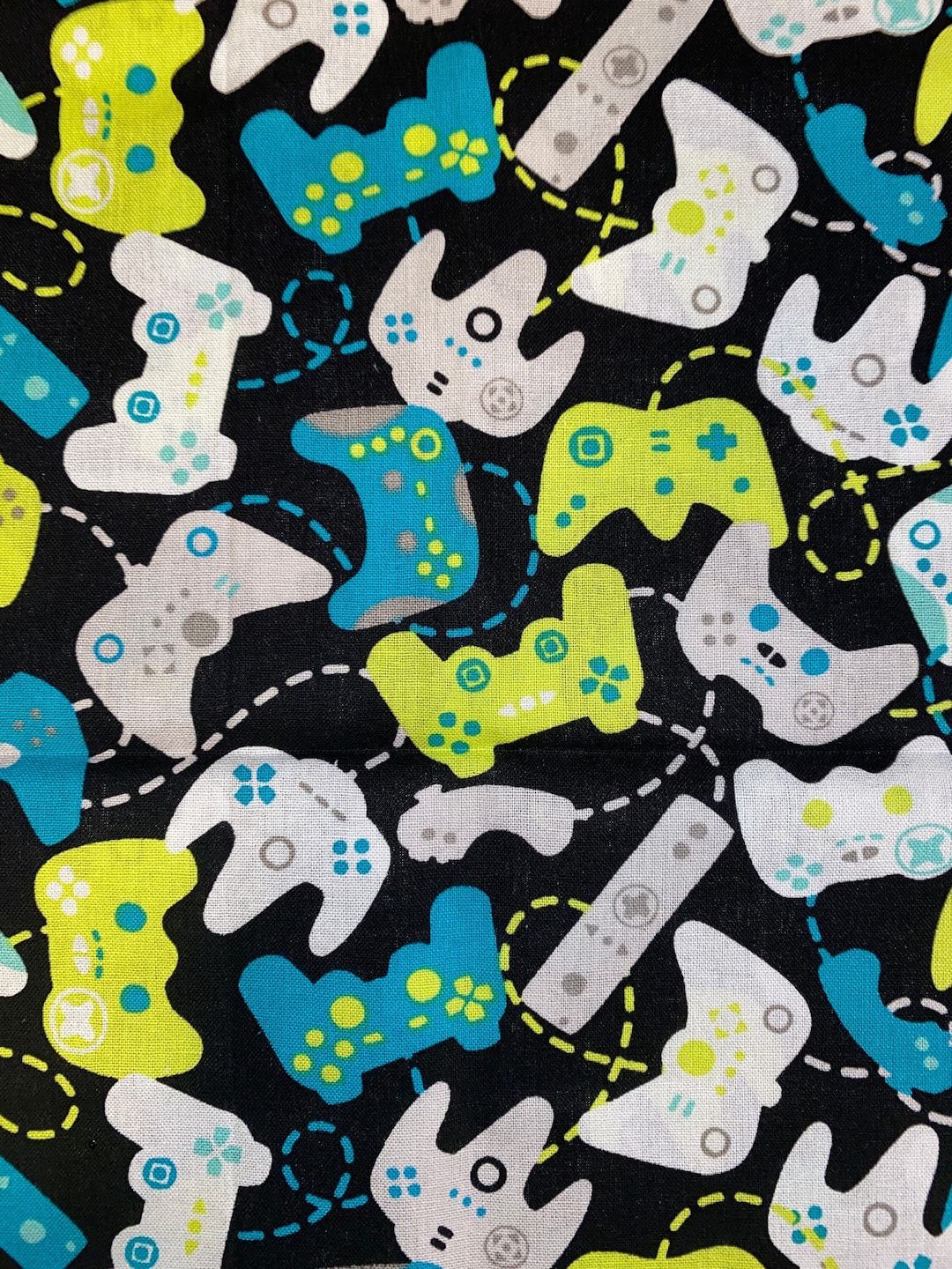 Video Game Fabric Controller Gamer Level up Cotton Quilting Crafting ...
