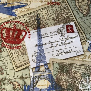 World Map Travel Cotton Quilting Crafting Sewing Fabric - Etsy