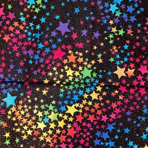 Neon Stars Glitter Cotton Quilt Craft Sewing Fabric - Etsy
