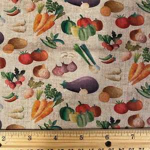 Veggies Food Fabric Vegetable Cotton Quilting Crafting Sewing Fabric (2 ...