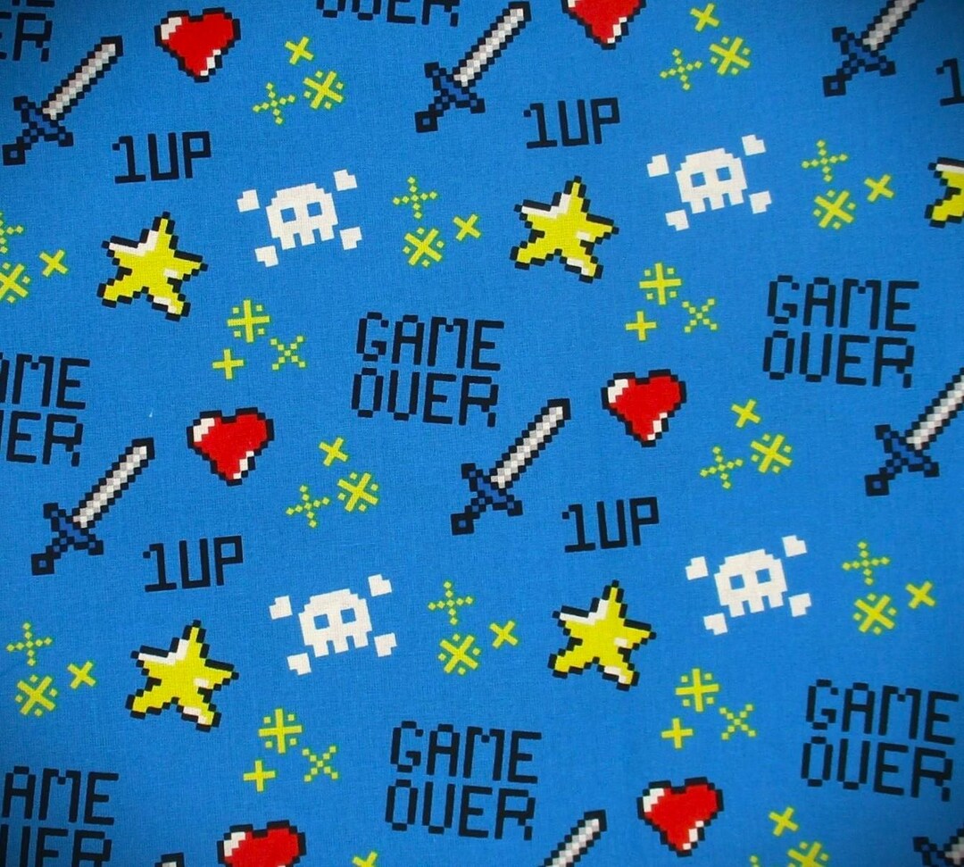 Gamer Fabric Video Game Cotton Quilting Crafting Sewing Fabric - Etsy