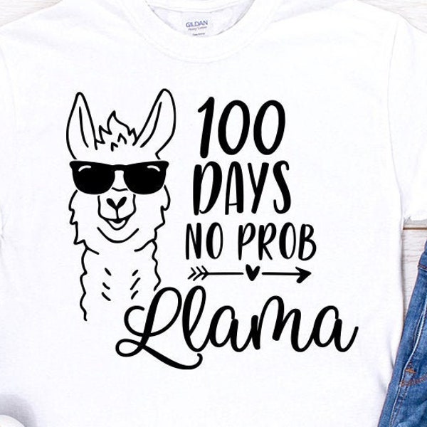 100th Days of School With Llama Svg - Etsy
