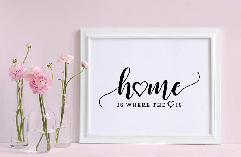 Home Is Where The Heart Is Sign SVG Digital Download Clipart | Etsy