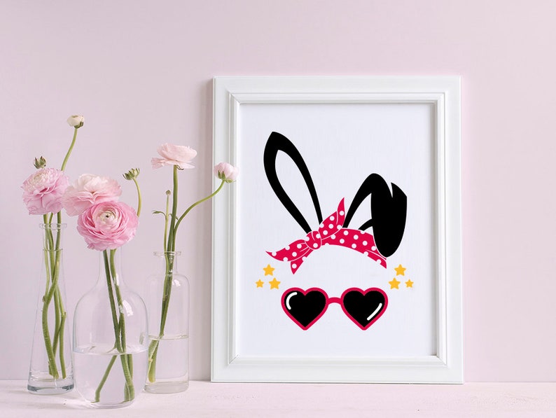 Bunny With Heart Sunglasses Svg Easter Bunny Svg Bunny Face - Etsy