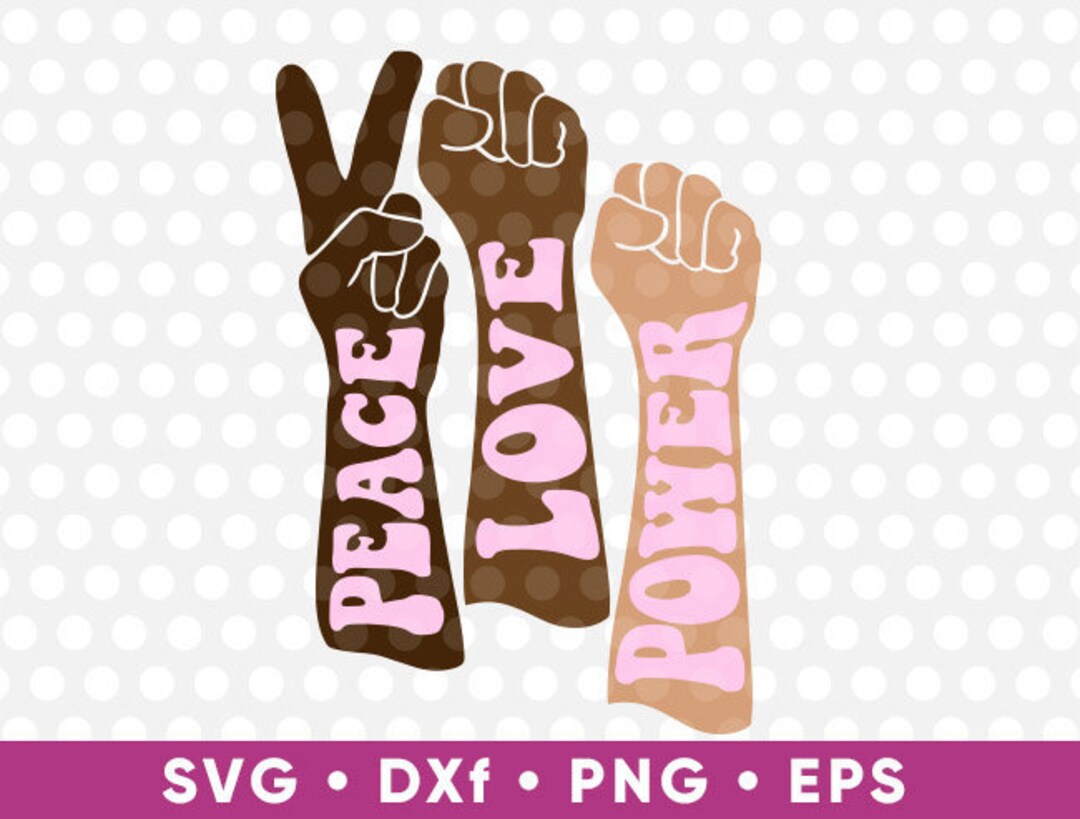 Peace Love Power SVG Cut Files Cricut Files T-shirt Cut File Clipart ...