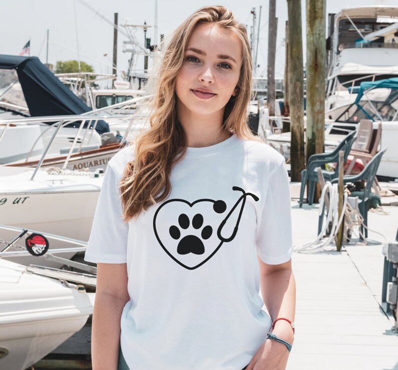 Paw Print Stethoscope SVG Vet Nurse Veterinary Heart Dog Cat - Etsy