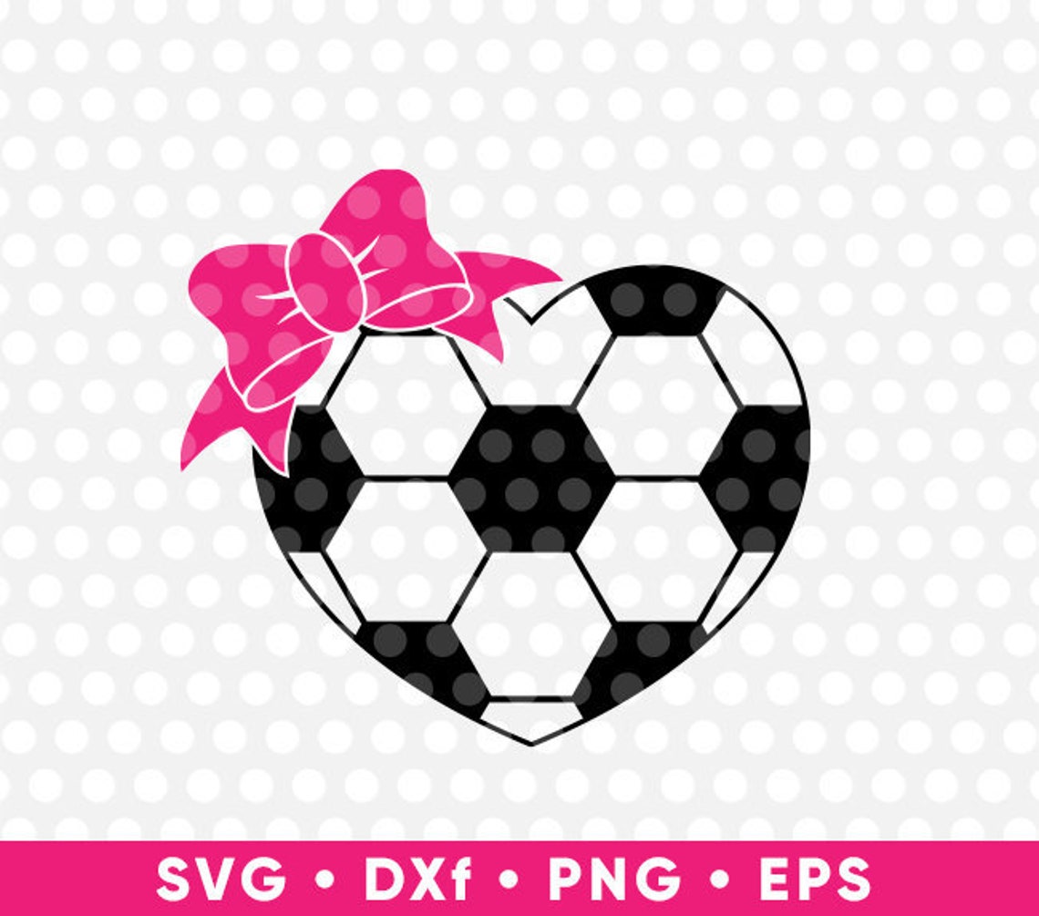Soccer Heart Bow SVG Instant Download File Soccer Mom Love - Etsy