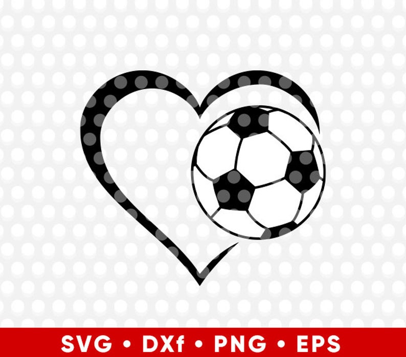 Soccer Heart SVG Instant Download File Soccer Love Heart Girl Cricut ...