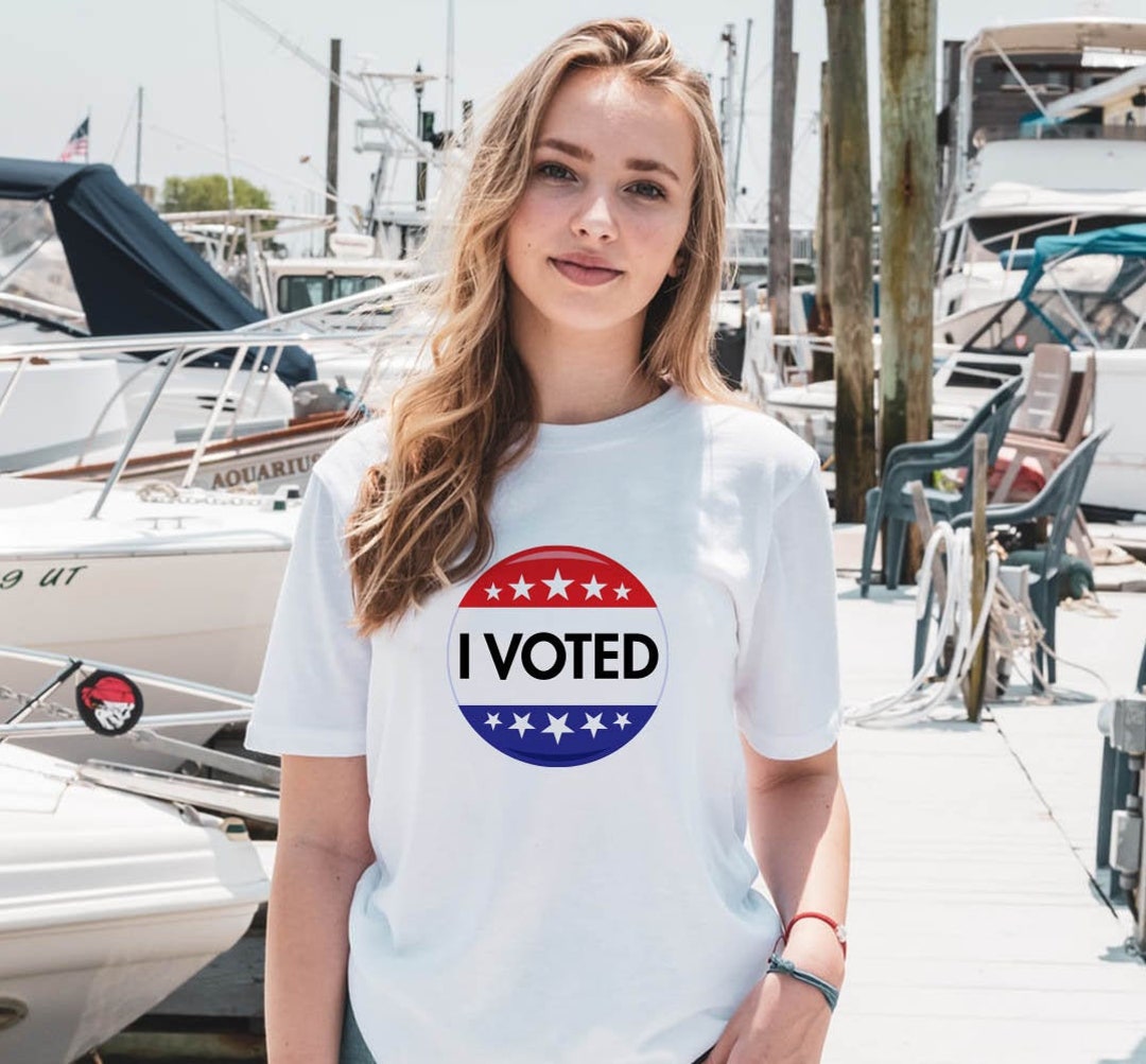 I Voted Button 2020 SVG Cut File T-shirt Cricut Silhouette Democratic ...
