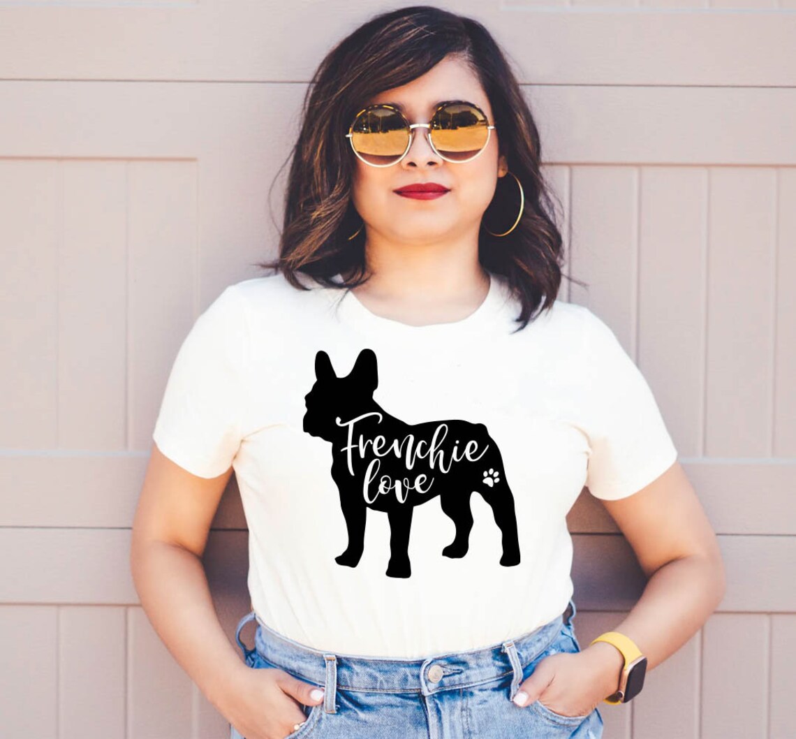 Frenchie Love SVG Silhouette Design French Bulldog Instant - Etsy