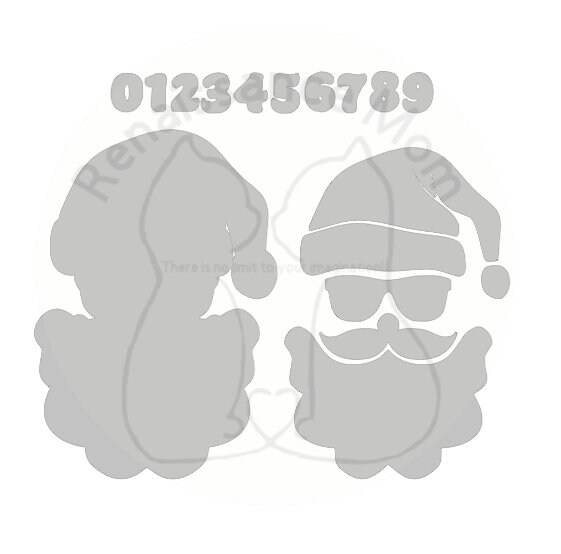 Santa Beard Countdown SVG and PNG Christmas Countdown Sign - Etsy