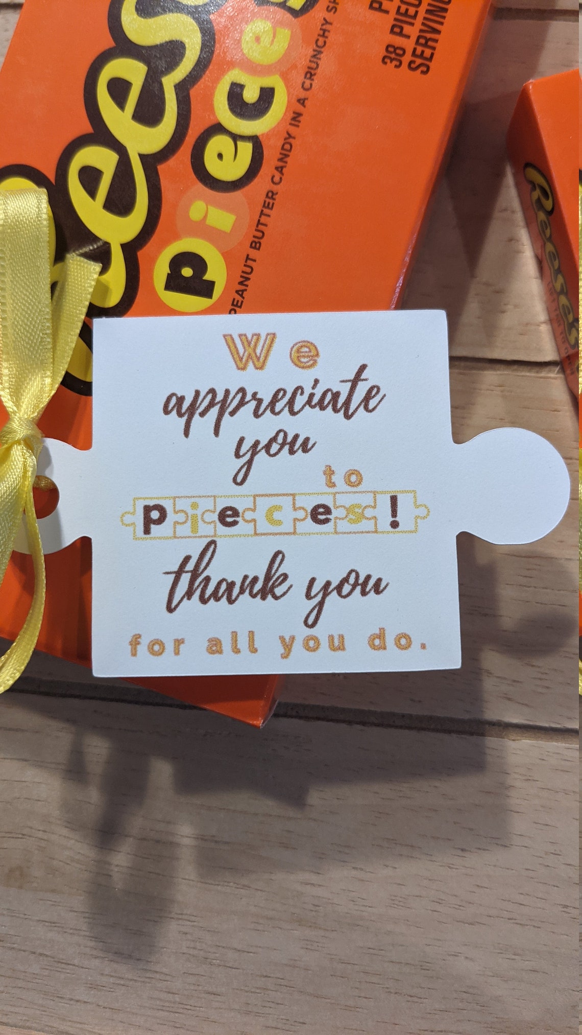 Printable We Appreciate You to Pieces Gift Tag for Teachers - Etsy