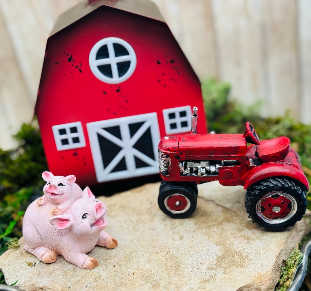 Miniature Red Metal Barn: Farm Cake Topper, Fairy Garden Decor - Etsy