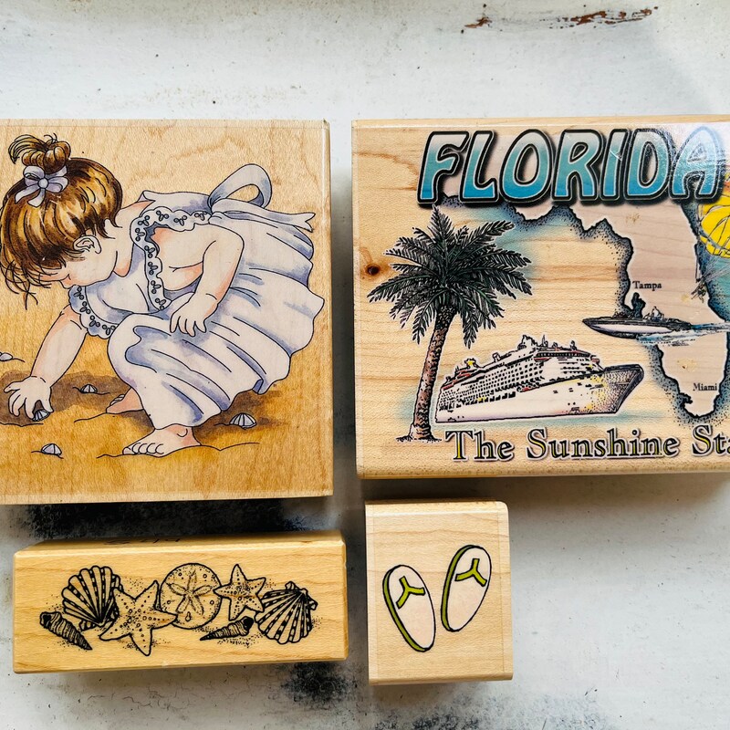 Beach Rubber Stamp - Etsy