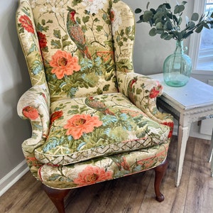 Vintage Henredon Avian Foliatewingback Chair Retro Bird Queen Ann Chair Antique Hendredon Fine Furniture Chair Etsy