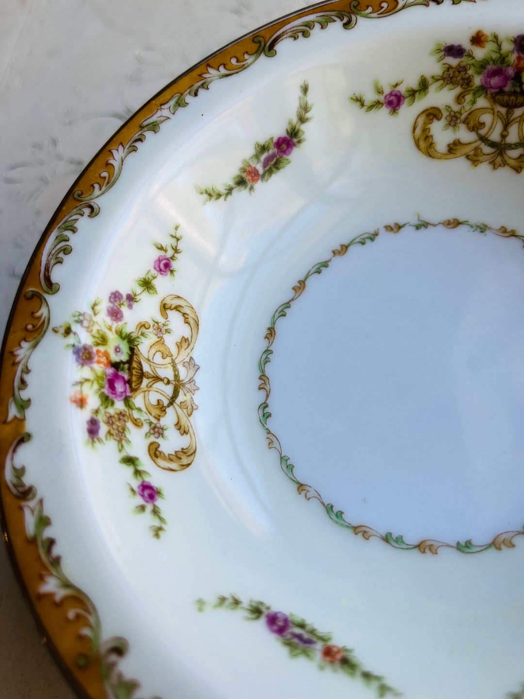 Set of 2 Gold Rimmed Dessert Plates Japan - Etsy