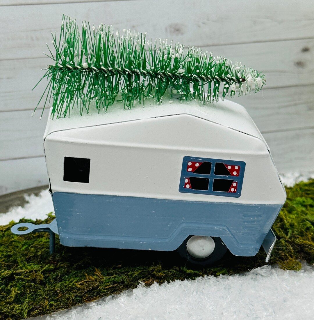 Fairy Garden Metal Camper miniature Metal RV Christmas RV Cake Topper ...