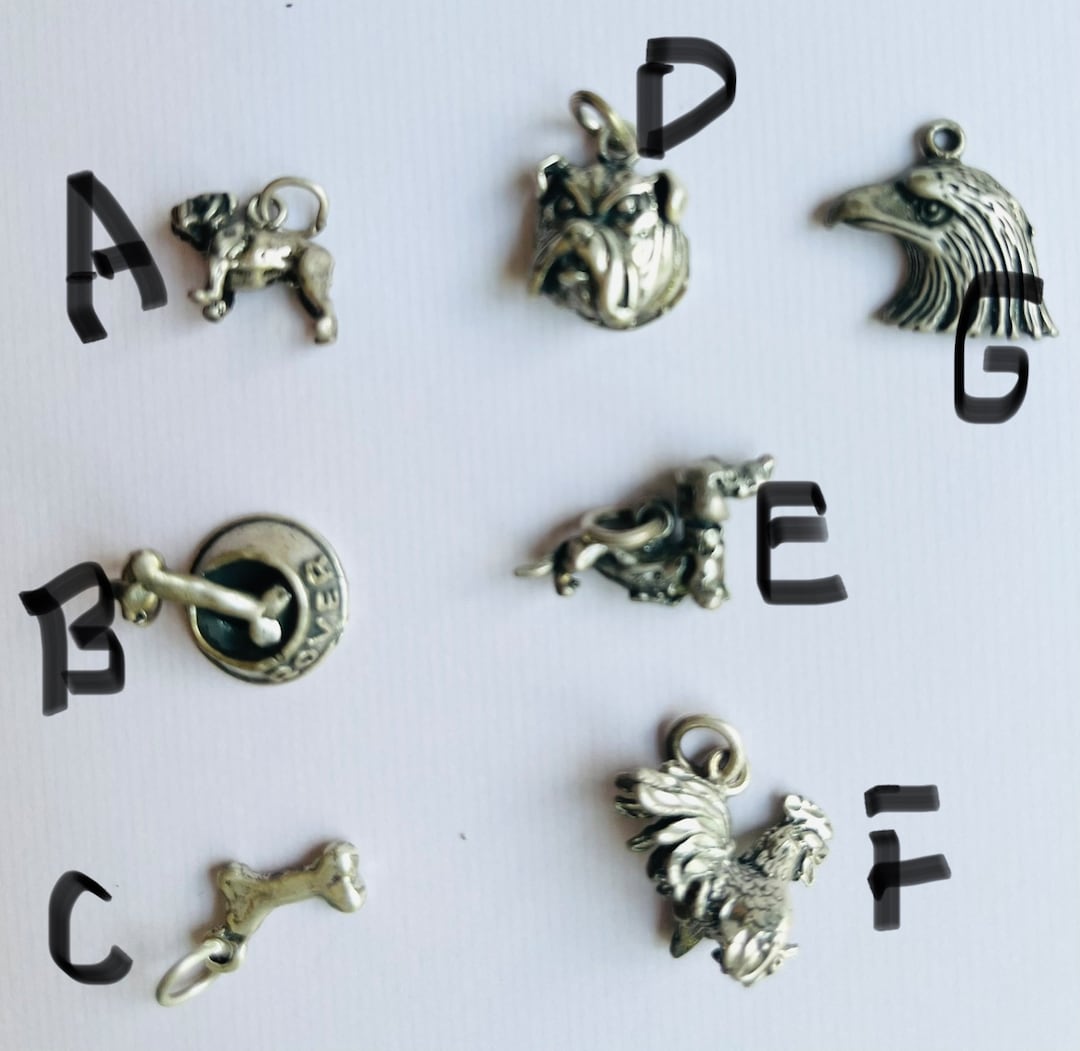 Sterling Silver Vintage Dog Charms for Bracelet-necklace-keychain ...