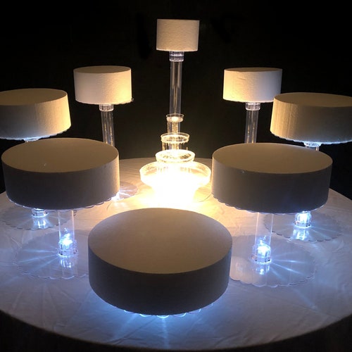6 Tier Wedding Cake Stand With White LED Lights - Etsy