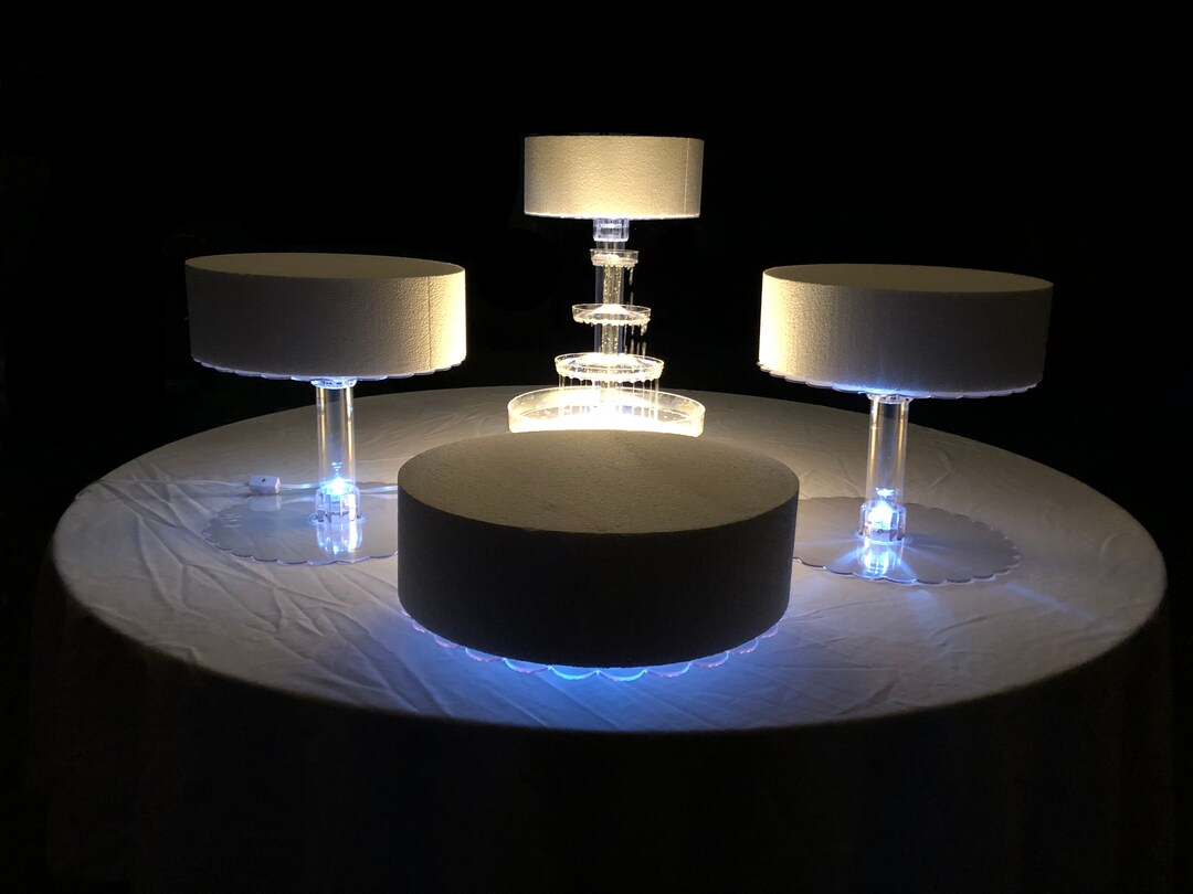4 Tier - Wedding Cake Stand With White LED Lights - Etsy