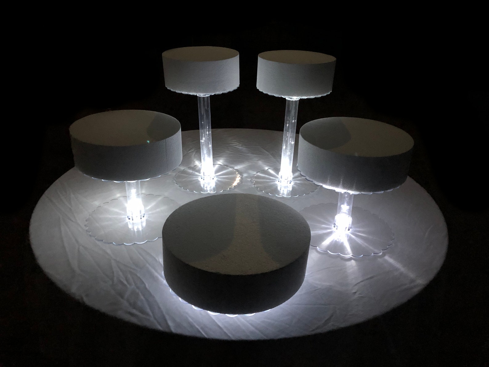5 Tier Wedding Cake Stand With White LED Lights | Etsy
