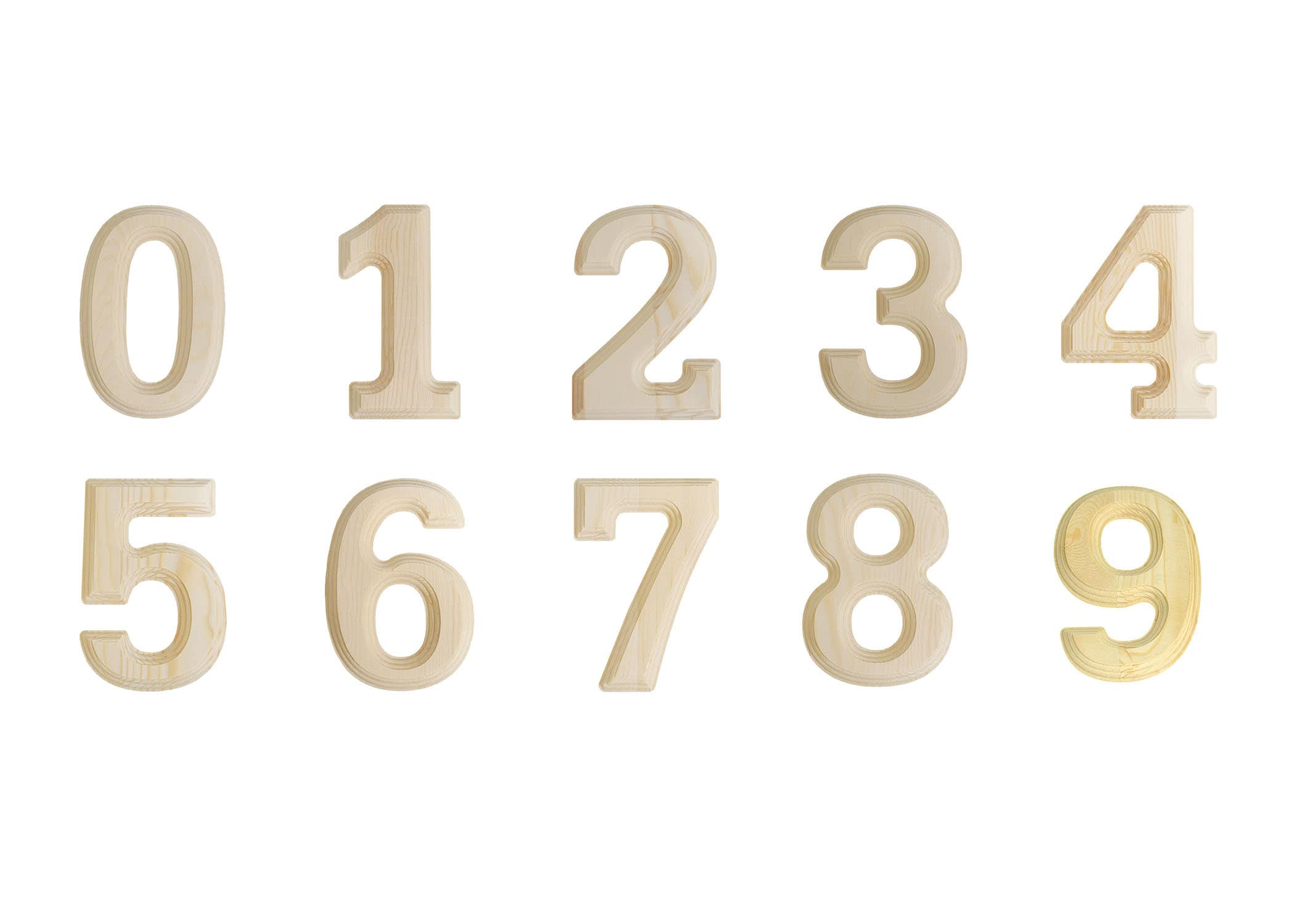 Pine Wood Beveled Wooden Numbers - Etsy