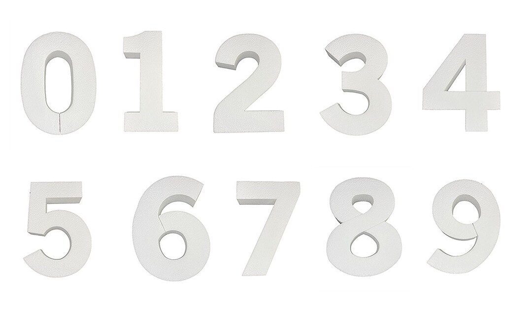 Foam Numbers - 12 Inch Styrofoam Numbers for Arts & Crafts, Diy's and ...