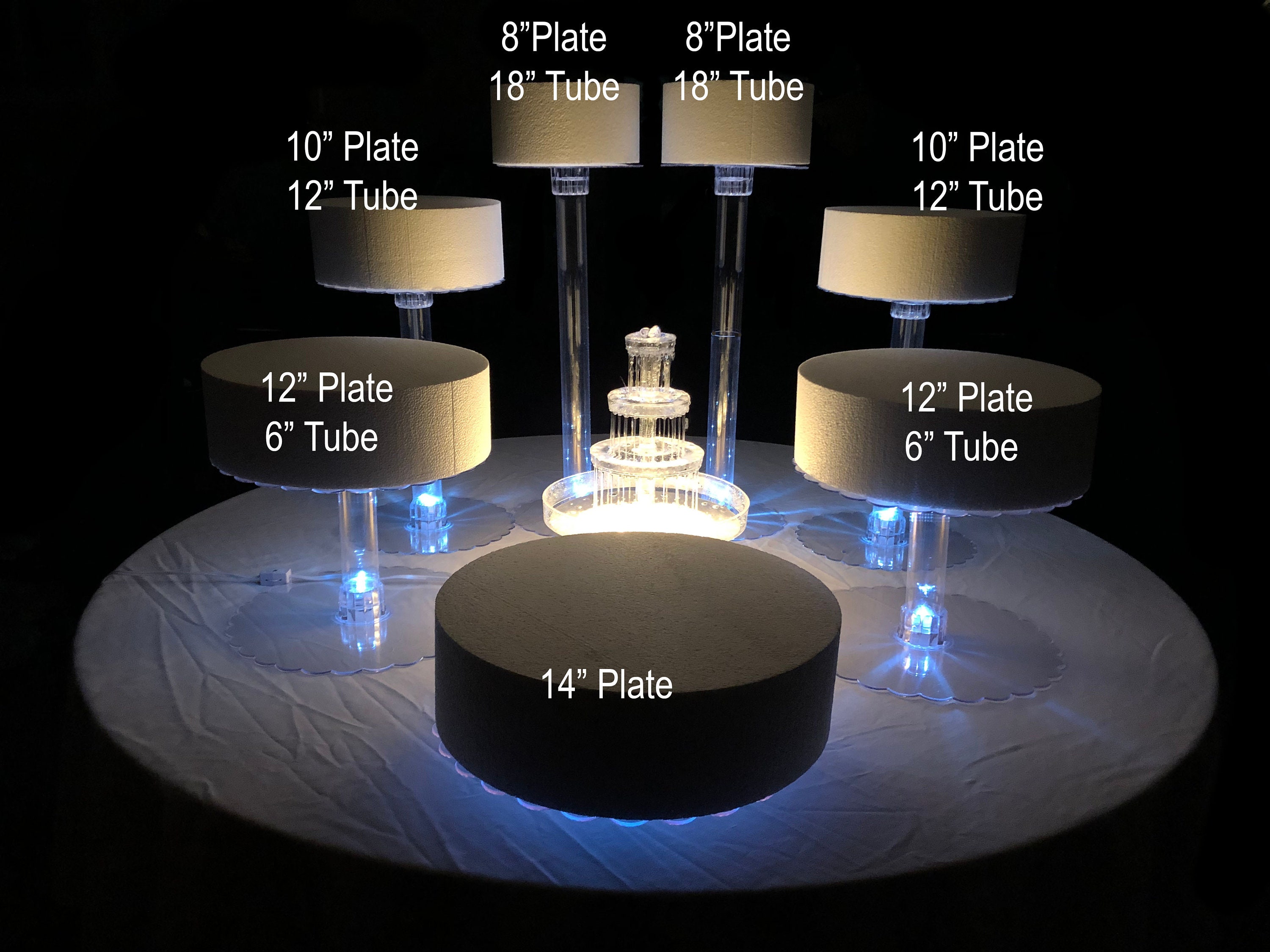 7 Tier - Wedding Cake Stand With White LED Lights - Etsy
