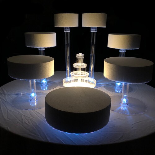 6 Tier Wedding Cake Stand With White LED Lights - Etsy